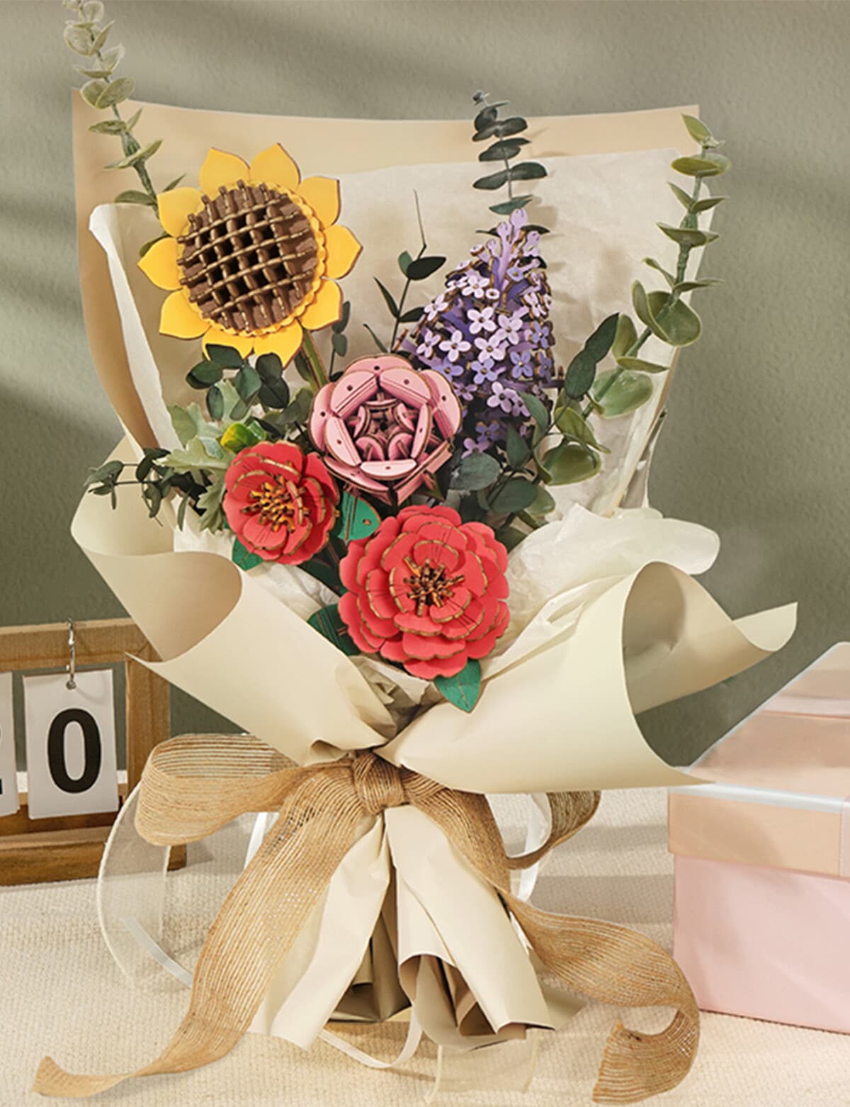 DIY Kits Rowood Wooden Flower Bouquet - Arts & Crafts