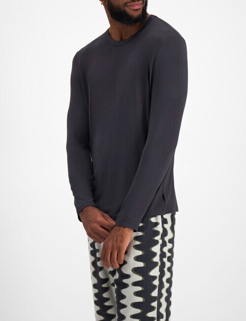 Bonds Long Sleeve Sleep Tee, Dark Grey - Sleepwear