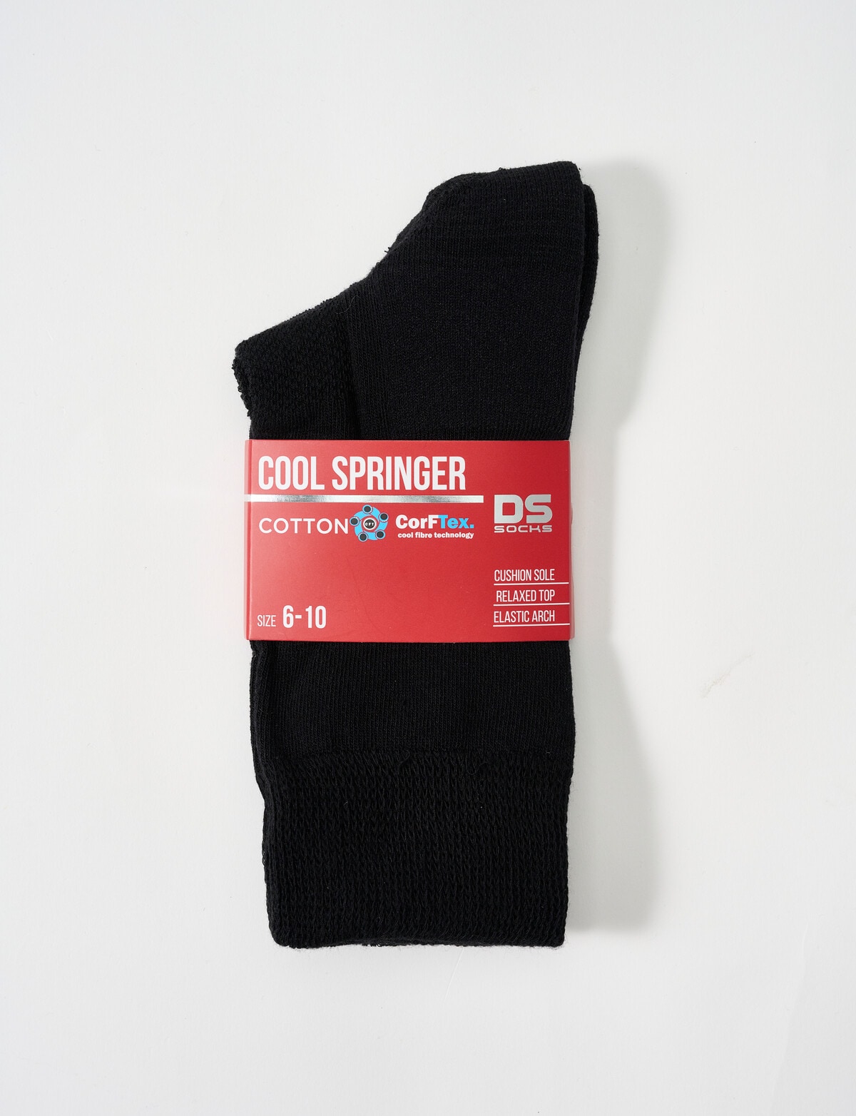 DS Socks Springer Cotton-Blend CoolMax Socks, Black - Socks
