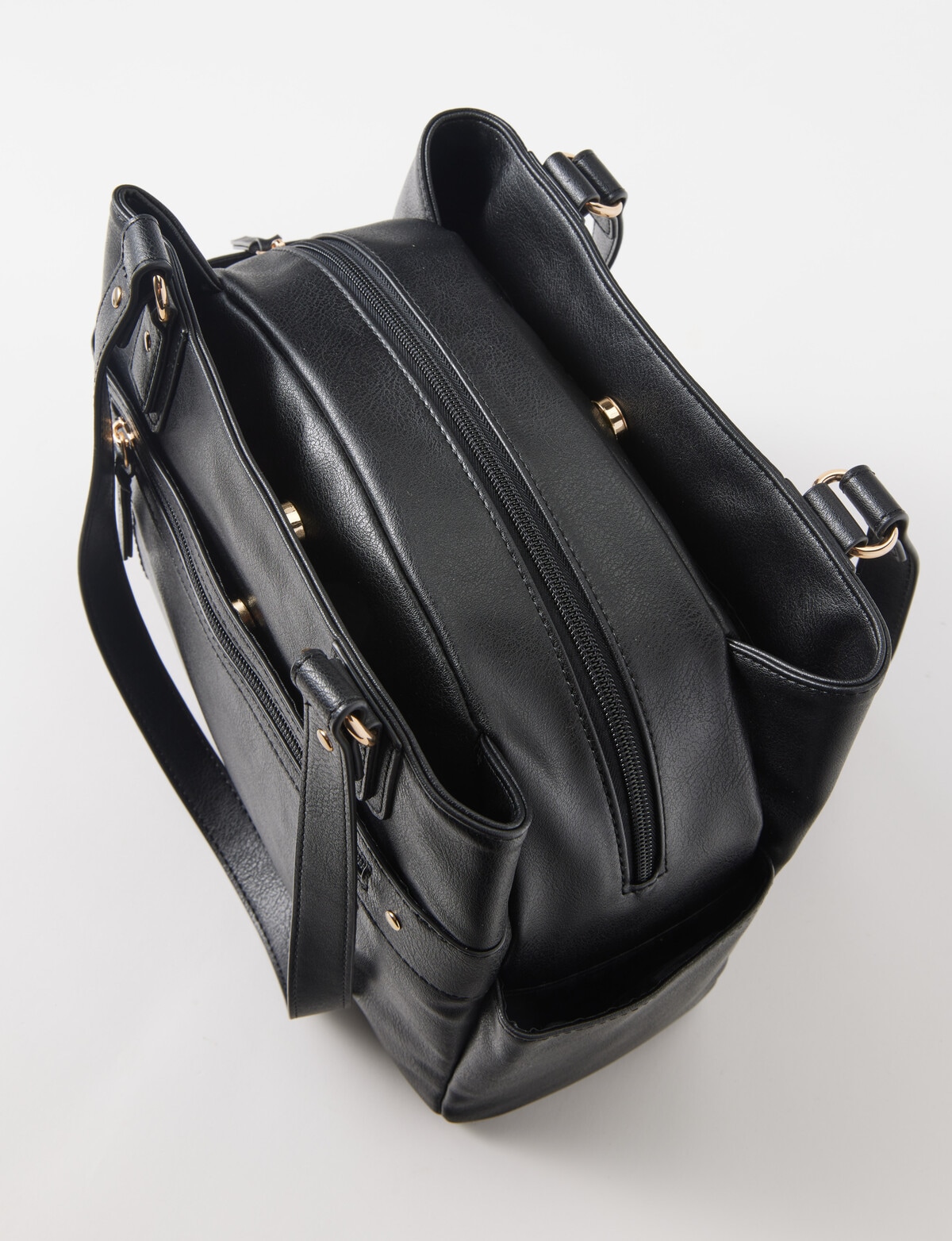 Boston + Bailey Triple Compartment Shoulder Bag, Black - Handbags