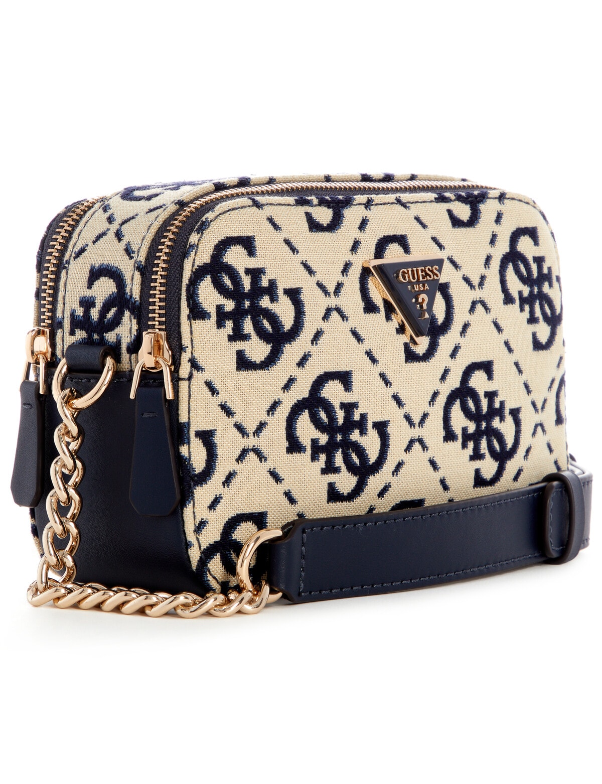 Guess Ruma Crossbody Camera Bag, Navy Logo - Handbags