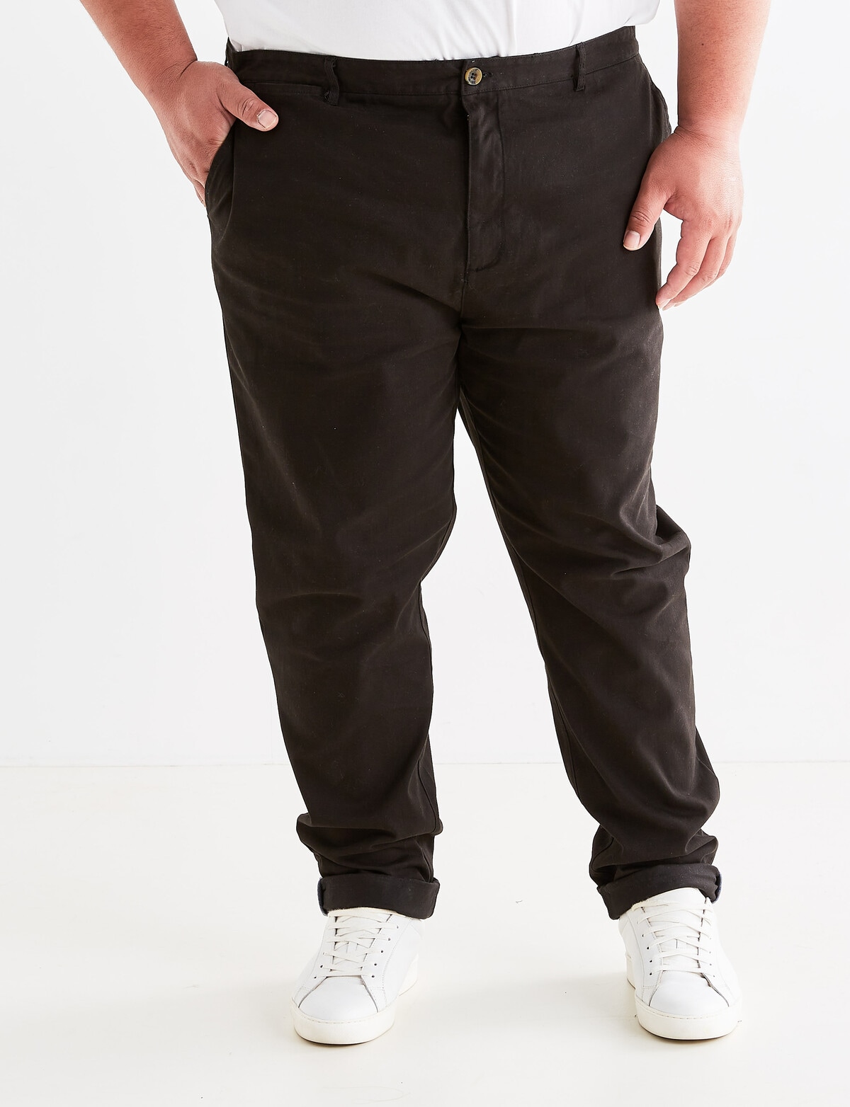 Gasoline King Size Slim Fit Chino, Black - Pants & Jeans