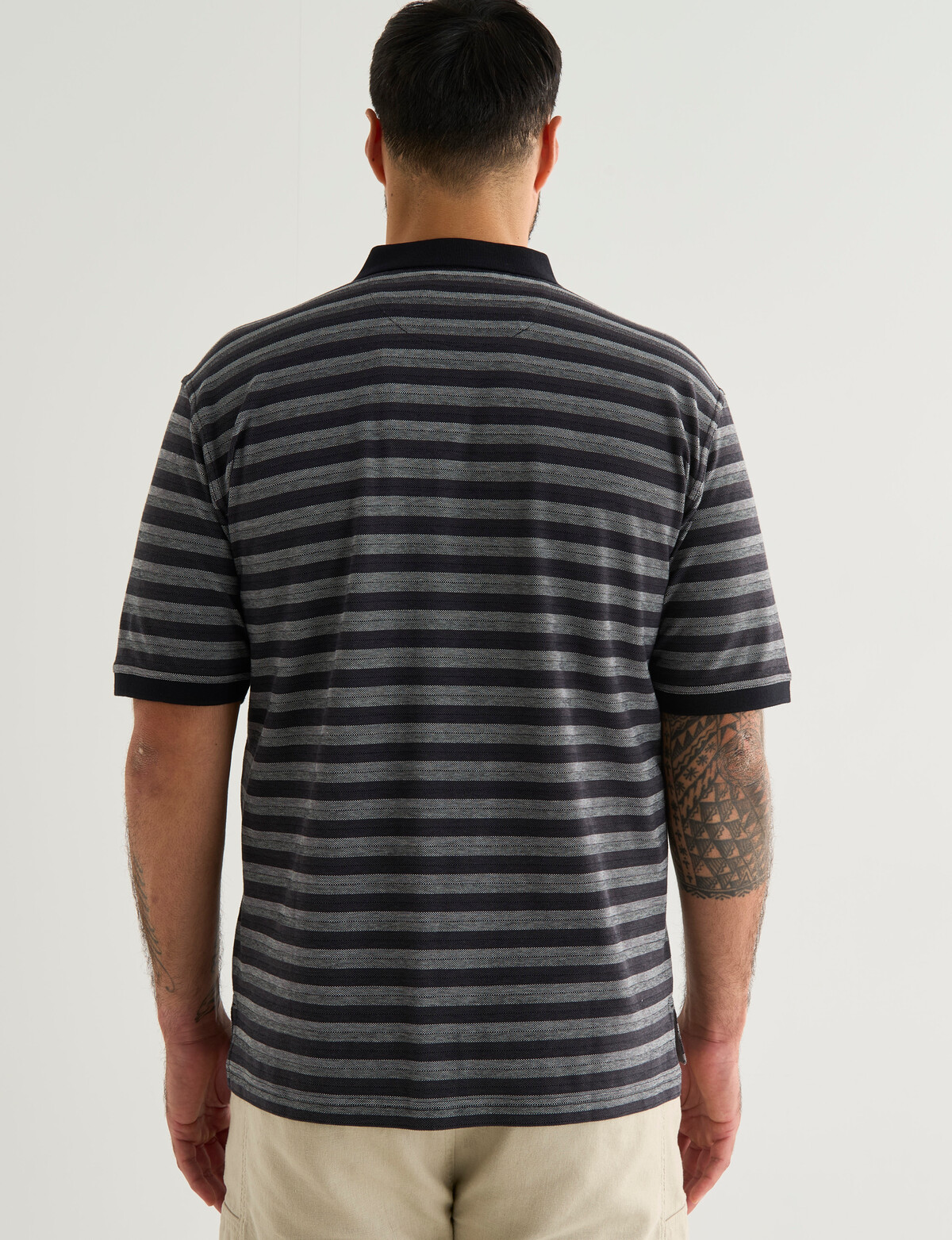 Logan Hawk Short Sleeve Polo Shirt, Black - Mens Red Dot