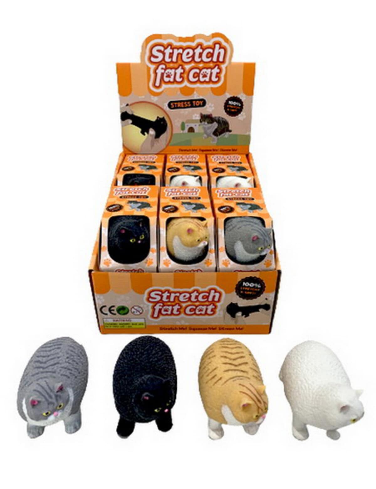 Stretch Fat Cat 100mm, Assorted - Other Toys
