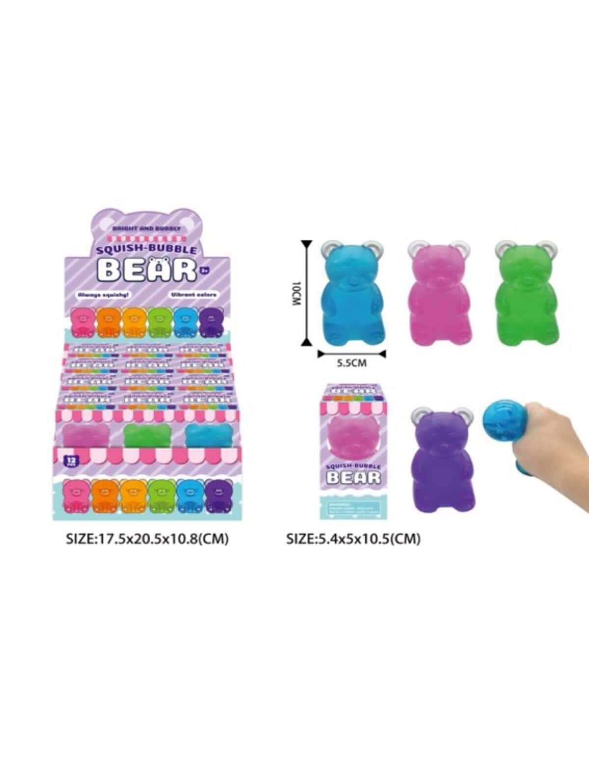 Squeezy Soft Bear Transparent, Assorted - Other Toys