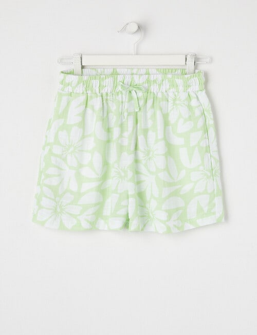 Switch Tropical Print Viscose Short, Lime - Shorts