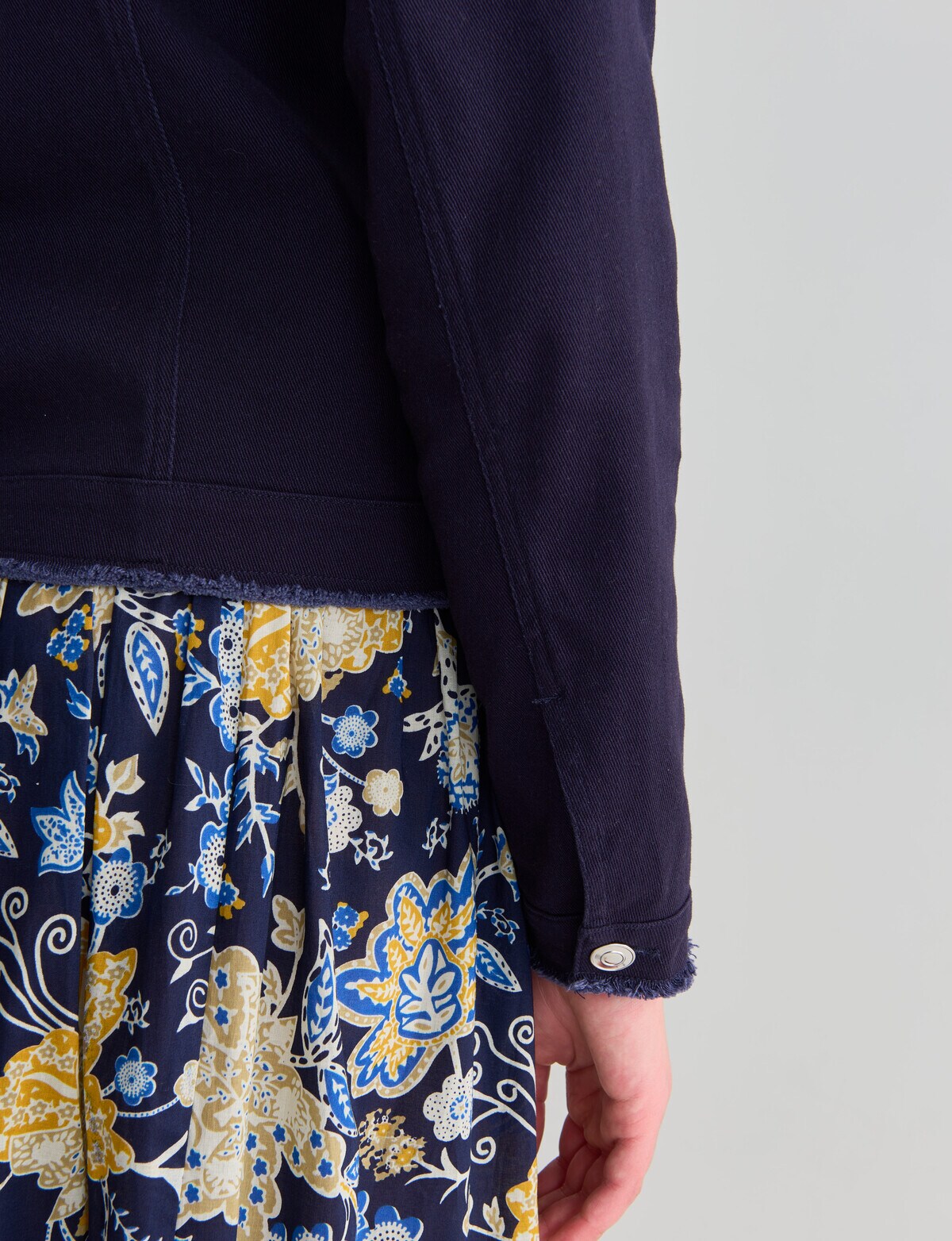 Whistle Long Sleeve Crop Jacket, Washed Navy - Coats & Jackets