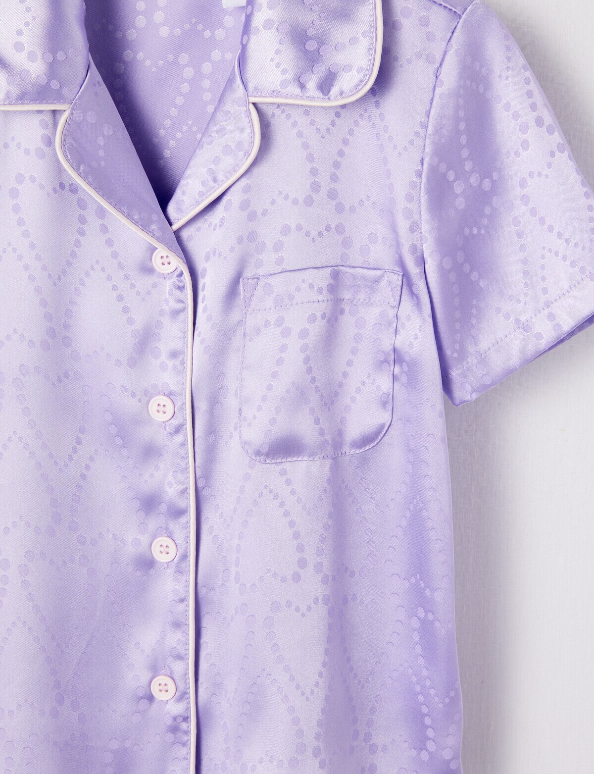 Sleep Mode Jacquard Heart Satin PJ Set, Lilac, 2-8 - Sleepwear, Pyjamas ...