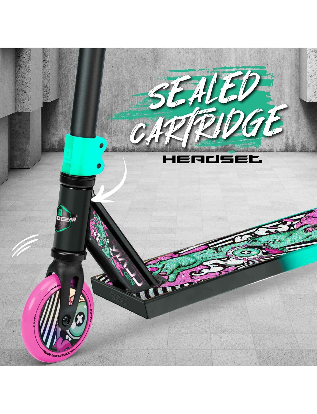 MADD Carve Ultimate Zombie Scooter, Mint & Pink - Scooters