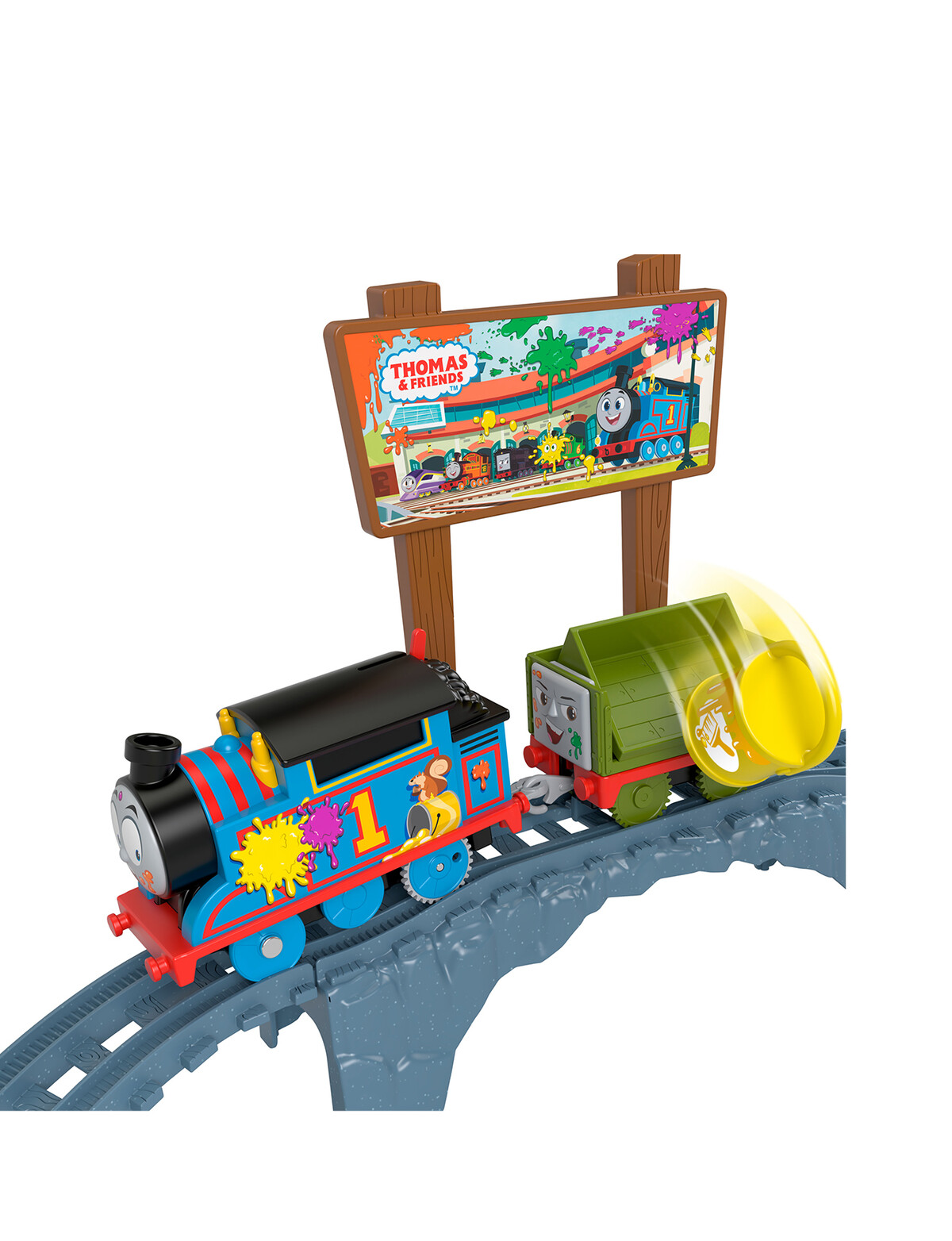 Thomas The Tank Engine Paint Delivery Motorised Train and Track Set ...