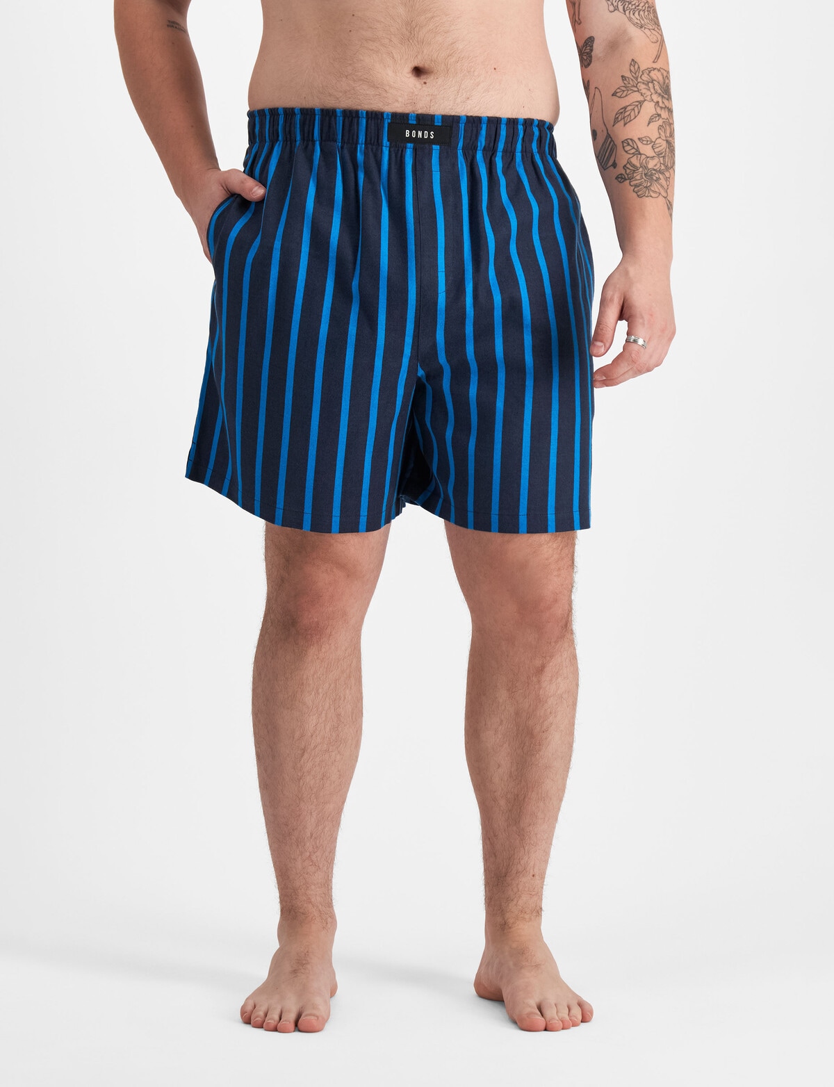 Bonds Stripe Flannel Sleep Boxer, Midnight Snoozy - Sleepwear