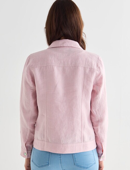 Ella J Linen Short Jacket, Pale Pink - Coats & Jackets