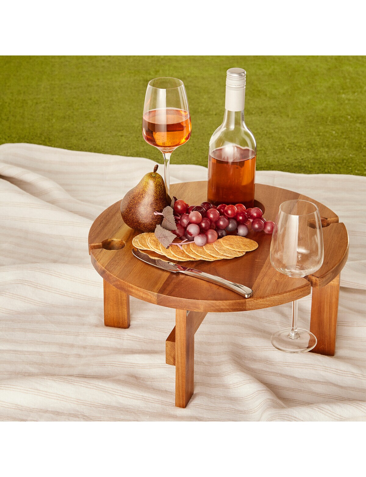 Terrace Acacia Wood Picnic Table, Natural - Table Accessories