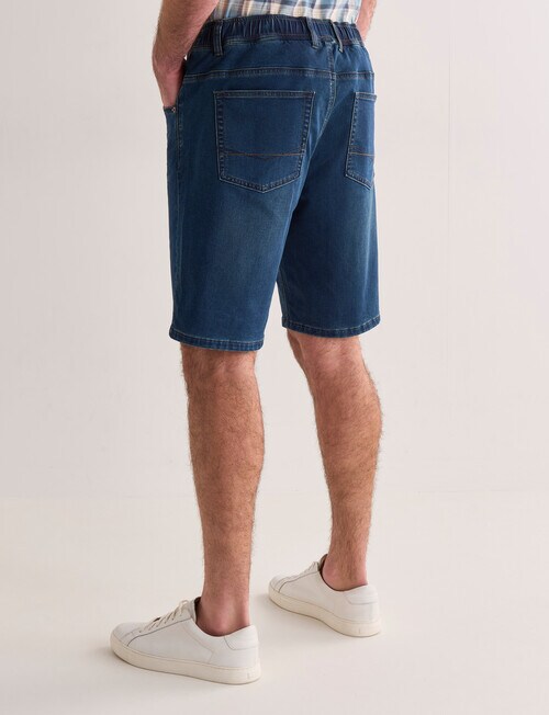 Chisel Knit Denim Short, Indigo - Mens Red Dot