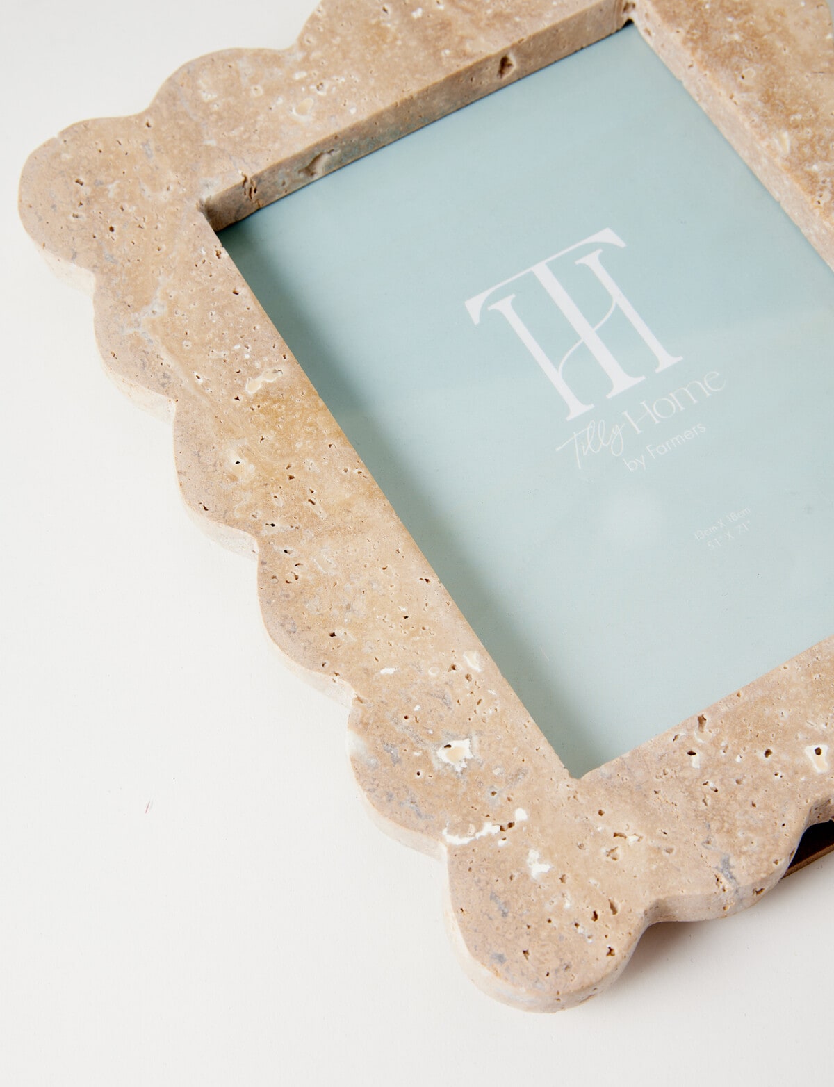 Tilly Home Pierre Scalloped Travertine Frame - Photo Frames