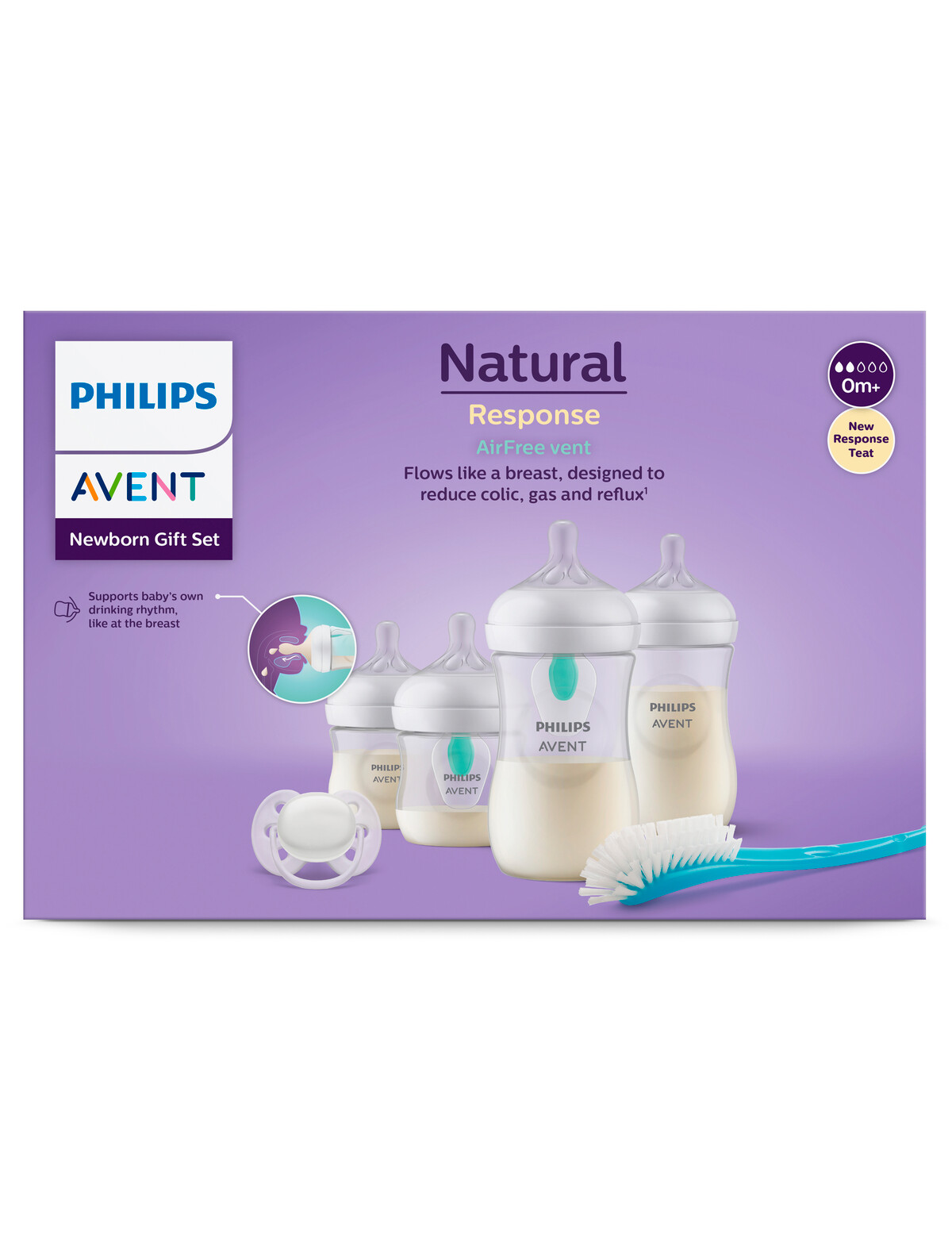 Avent Natural Response Bottle Air Free Vent Starter Set - Feeding