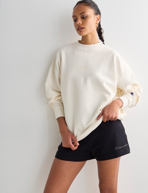 Champion Script Oversized Crew, White Ferrari - Activewear