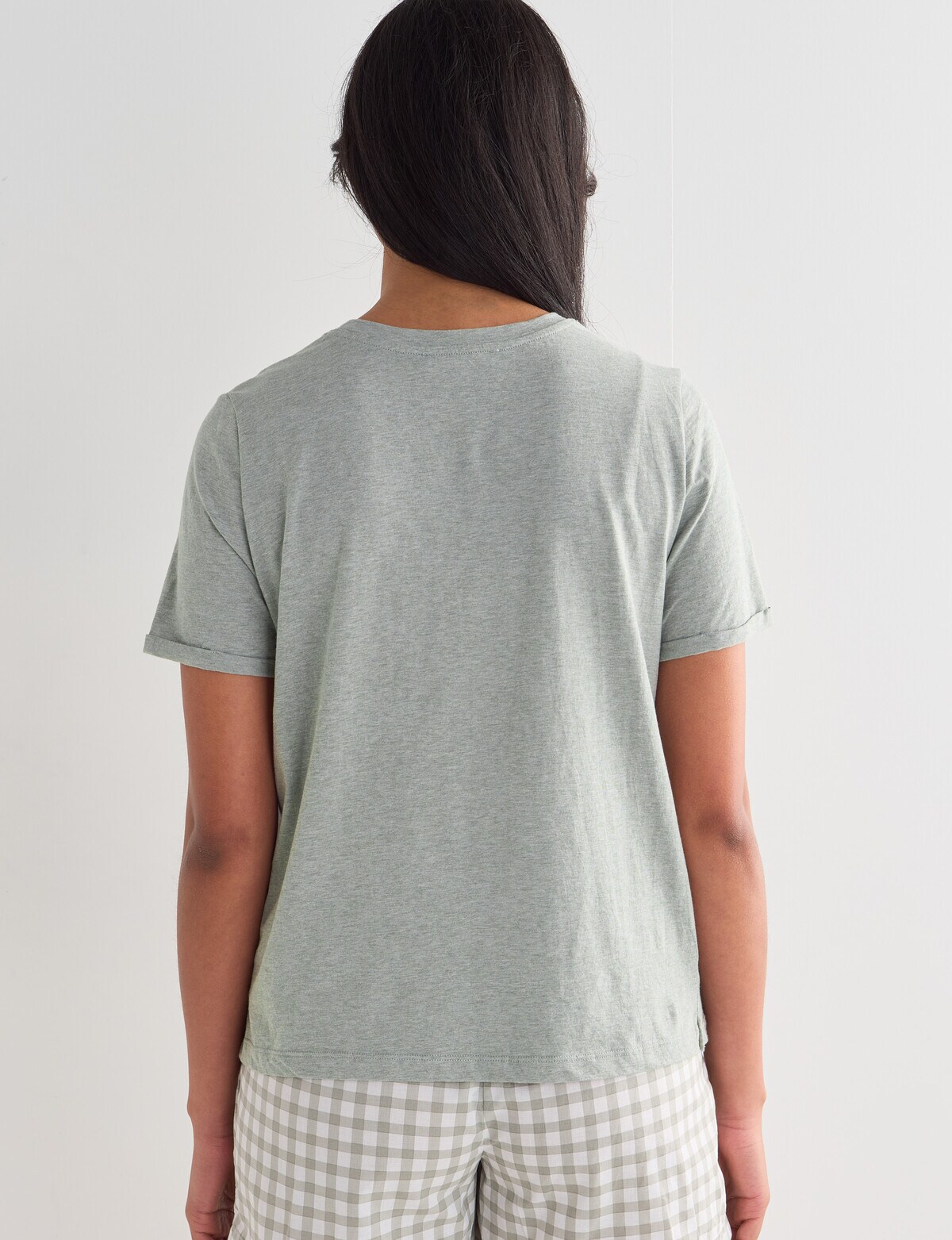 Zest Sleep Cotton Tee, Sage Marle, 8-18 - Pyjamas