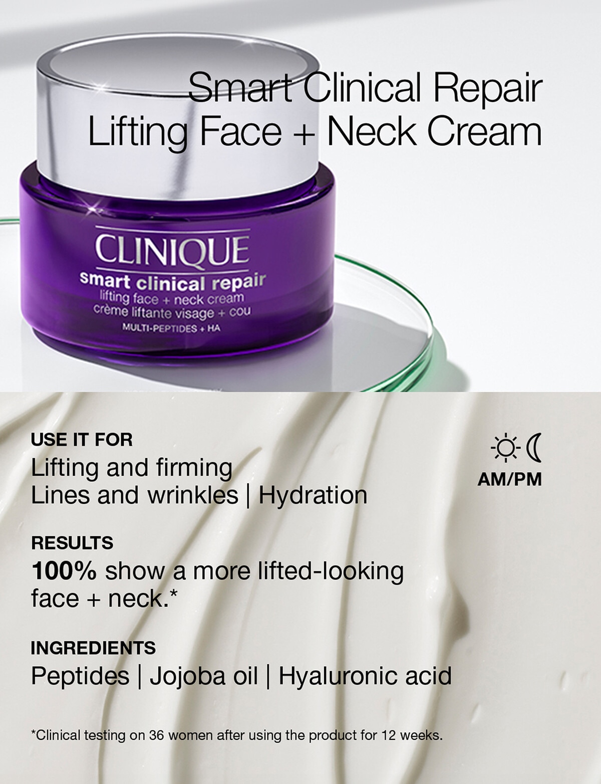Clinique Smart Clinical Repair Lifting Face + Neck Cream, 75ml ...