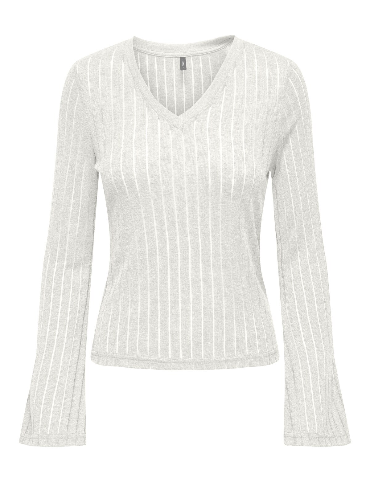 ONLY Sadiz Long Sleeve V-Neck Top, Cloud Dancer - Tops