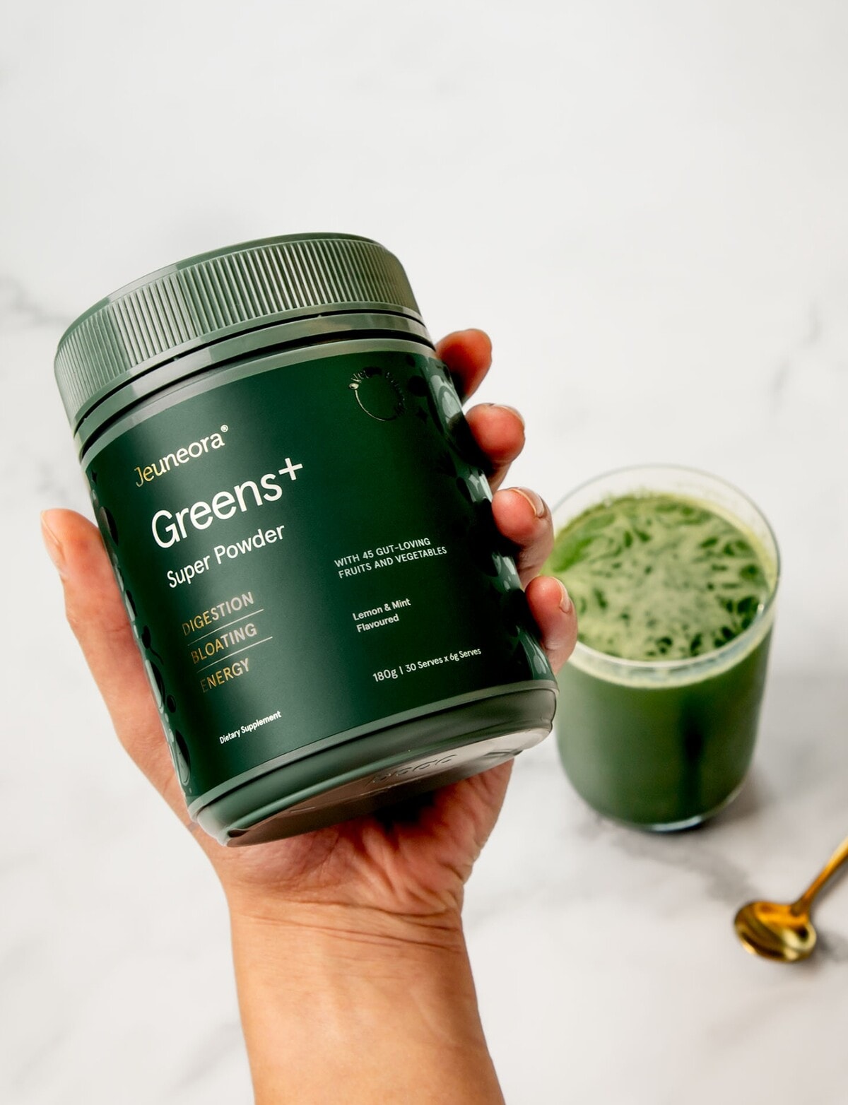 Jeuneora Greens+ Super Powder, 180g - Collagens