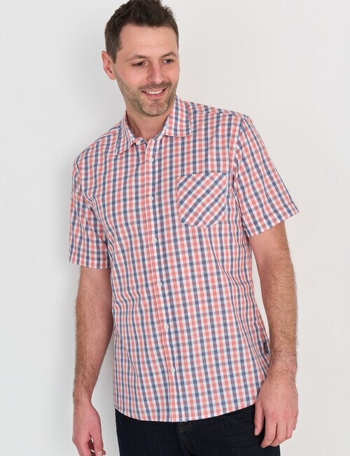 Chisel Mason Short Sleeve Shirt, Salmon - Casual Shirts