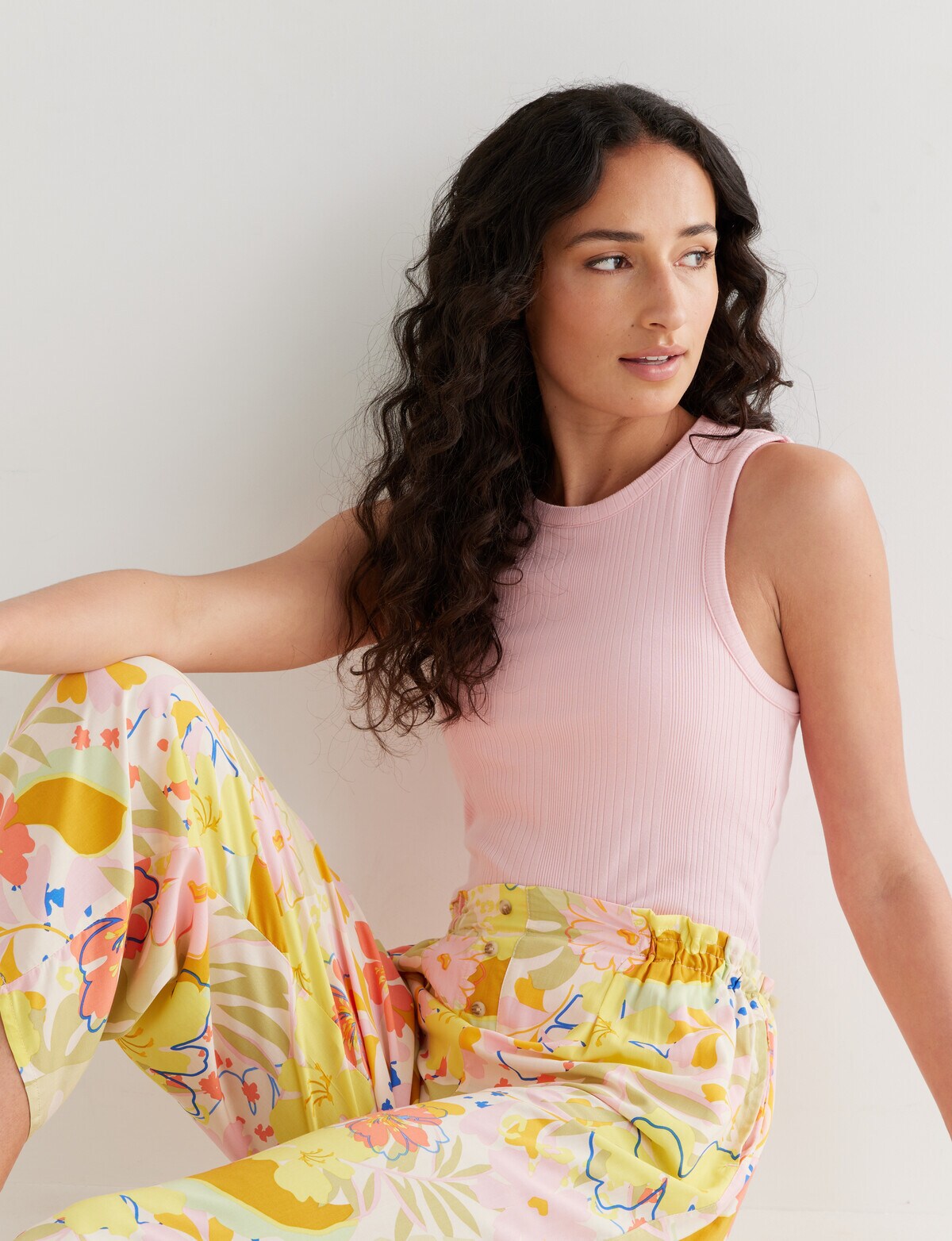 Zest Sleep High Neck Shelf Bra Top, Pink - Pyjamas