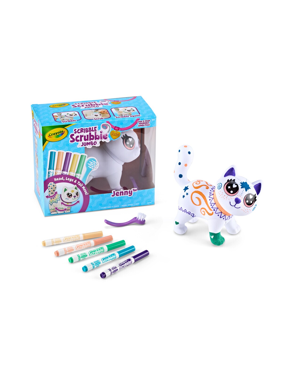 Crayola Scribble Scrubbies Poseable Jumbo Pet, Jenny - Arts & Crafts
