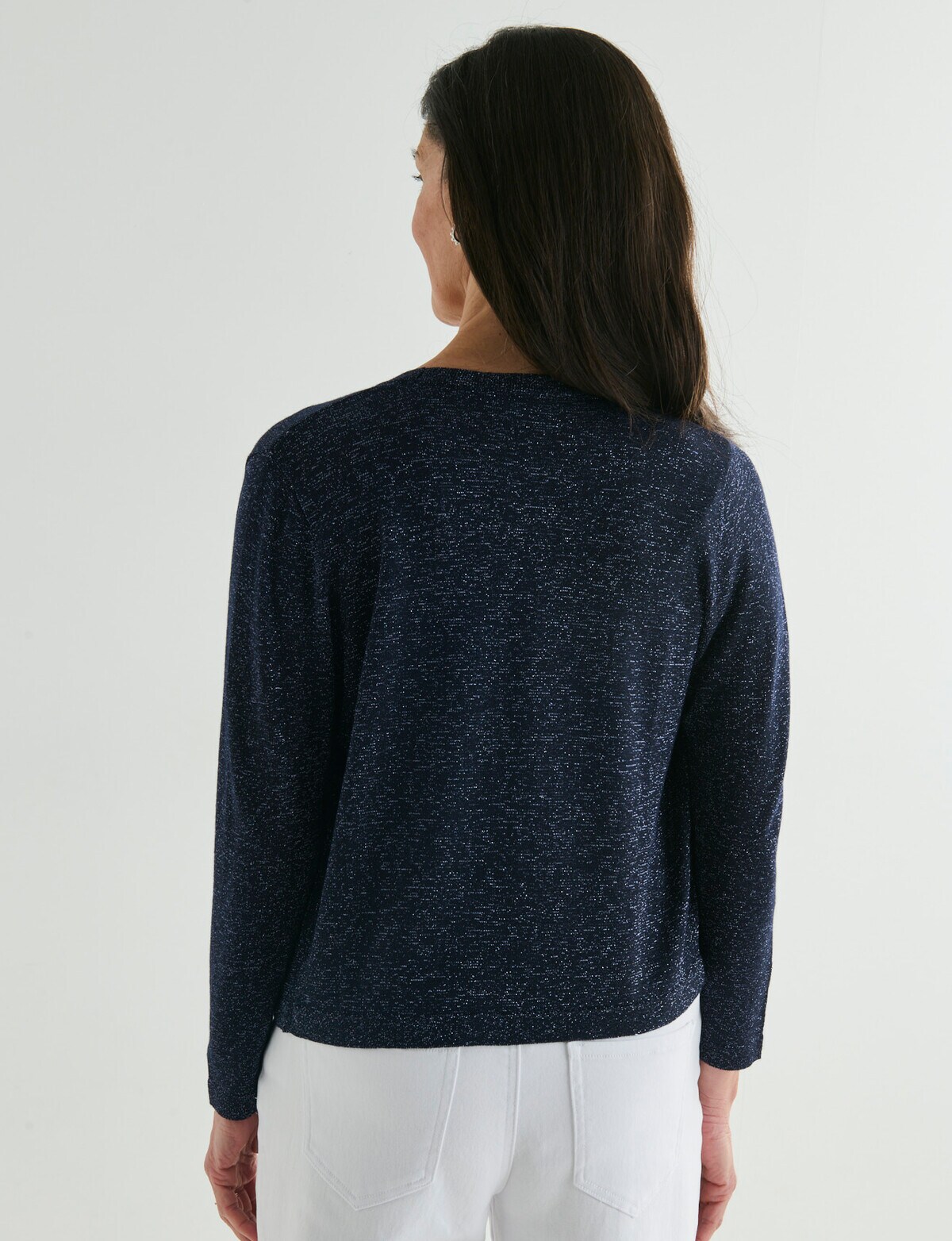 Ella J Sparkle 3/4 Sleeve Bolero, Navy - Womens Red Dot