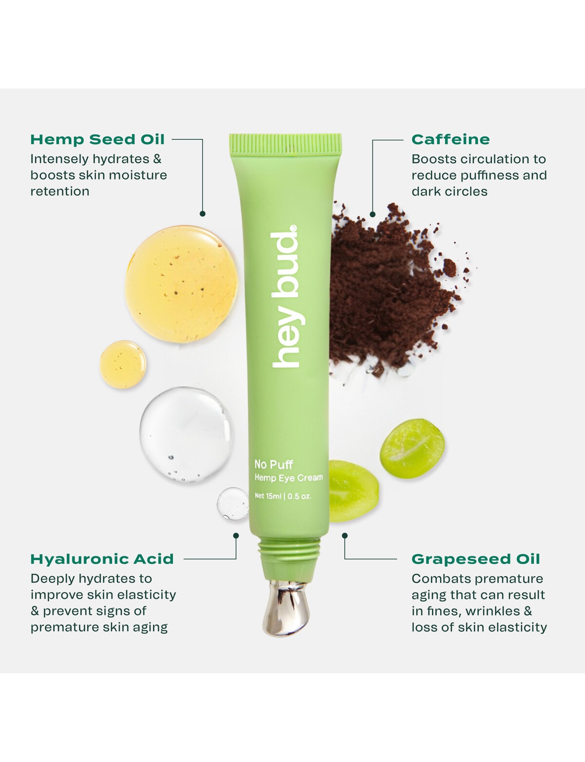 Hey Bud No Puff Eye Cream, 15ml - Eye Cream