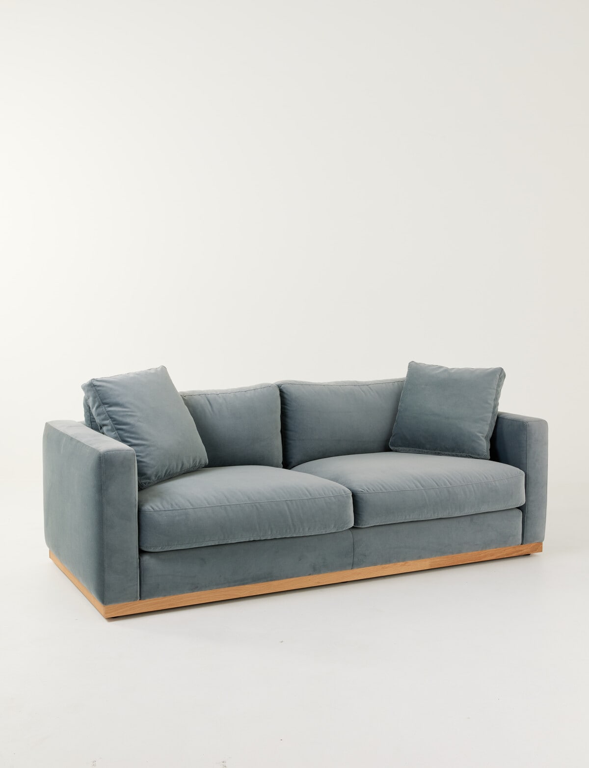 LUCA Furniture Verona Fabric 3 Seater Sofa, Velvet Blue - Sofas