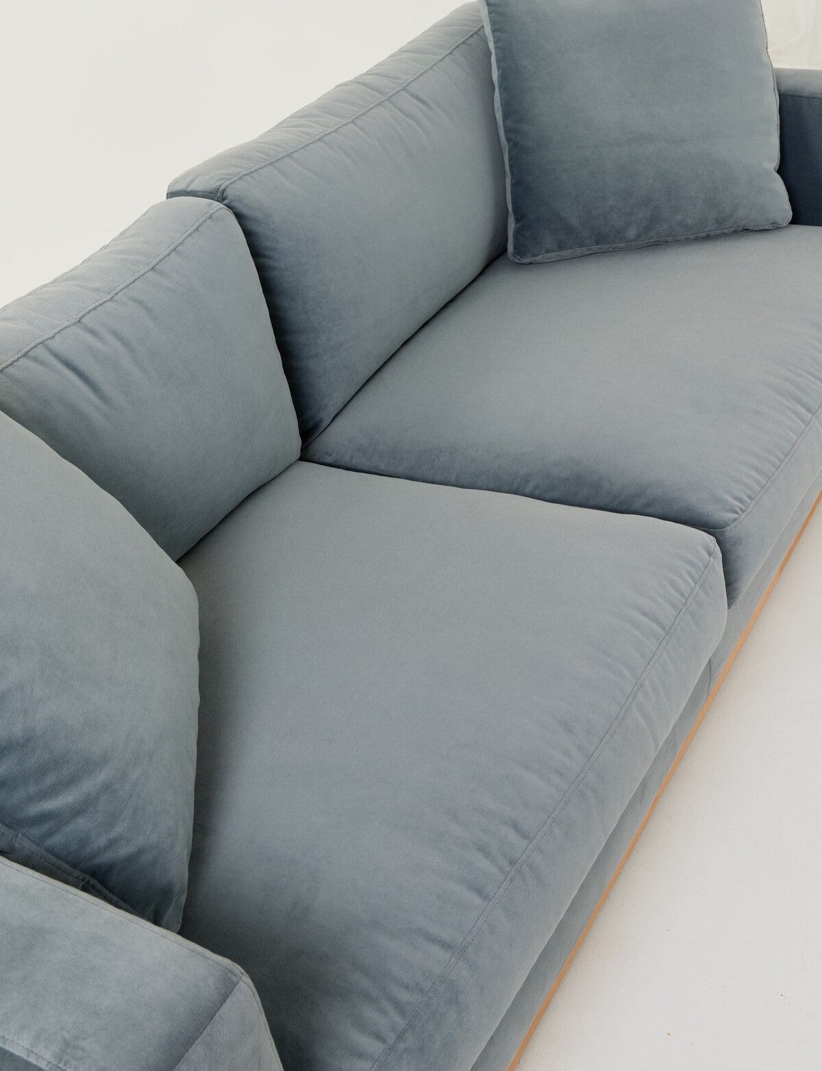 LUCA Furniture Verona Fabric 3 Seater Sofa, Velvet Blue - Sofas