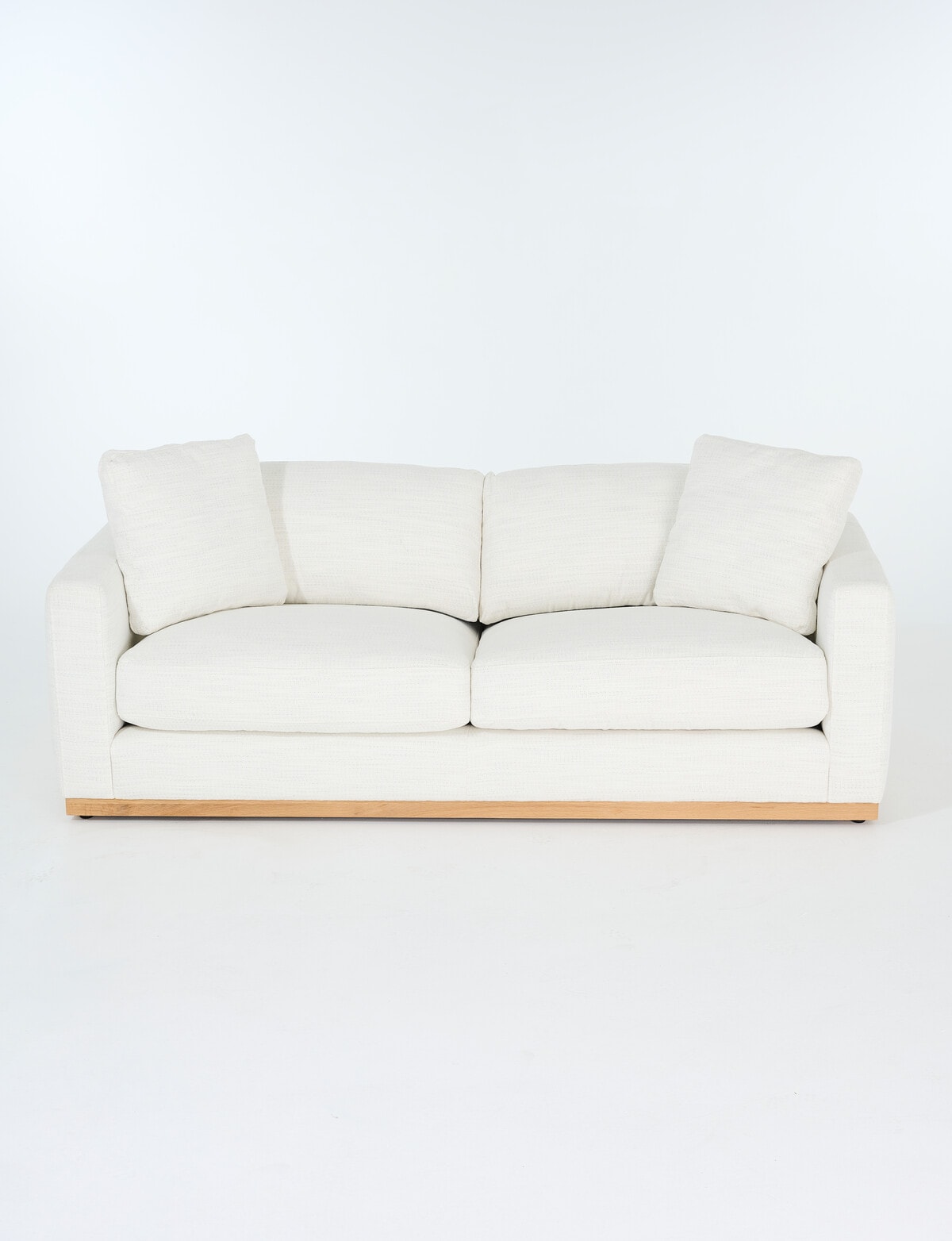 LUCA Furniture Verona Fabric 3 Seater Sofa, Pearl - Sofas