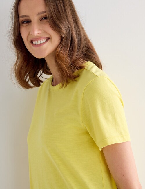 Zest Organic Cotton Tee, Limone - Tops
