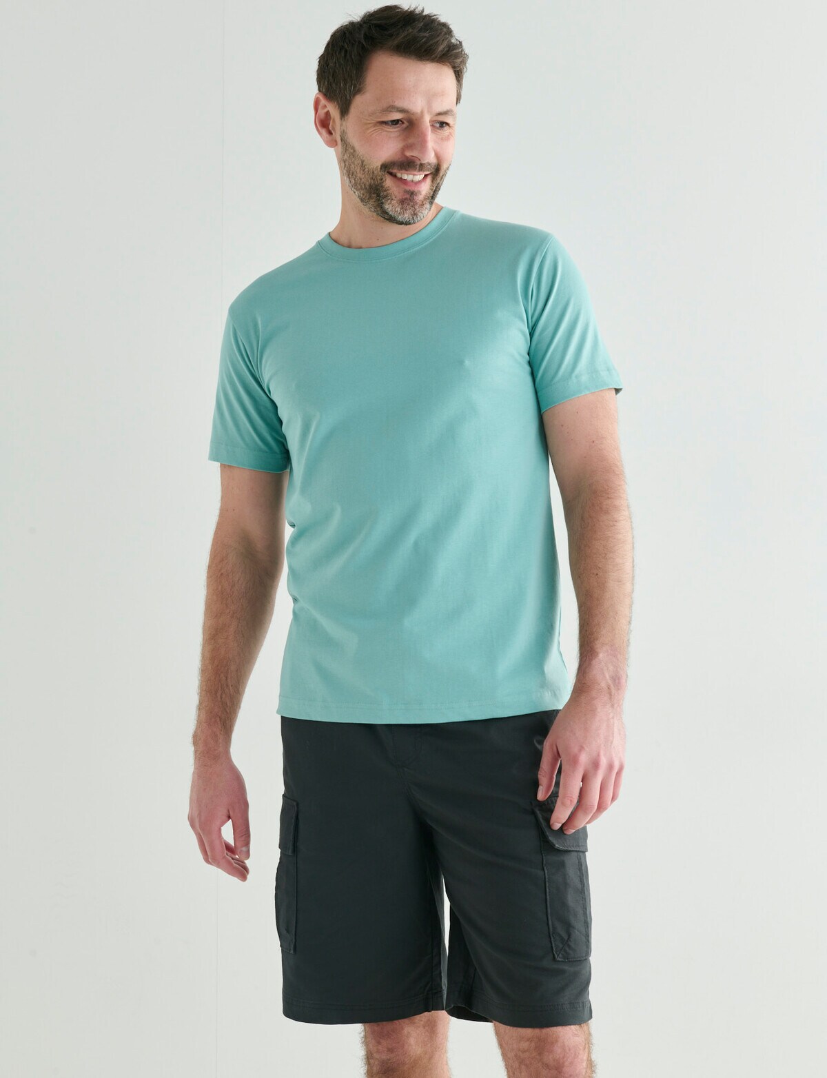 Chisel Ultimate Crew Neck Short Sleeve Tee, Aqua - Mens Red Dot