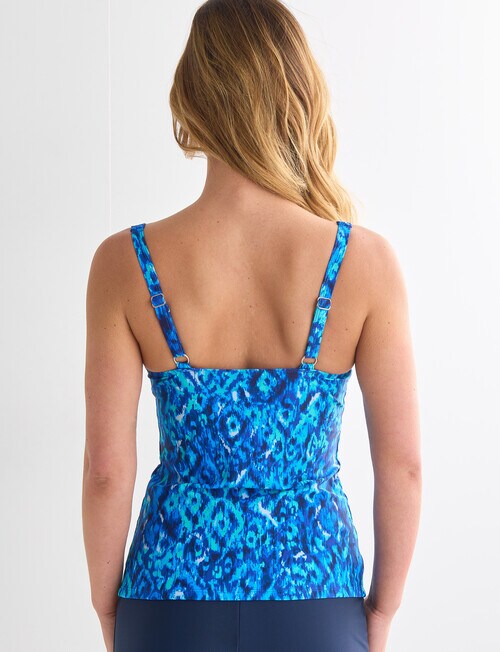 Zest Resort Ikat Sally Tankini, Blue & Aqua - Womens Red Dot