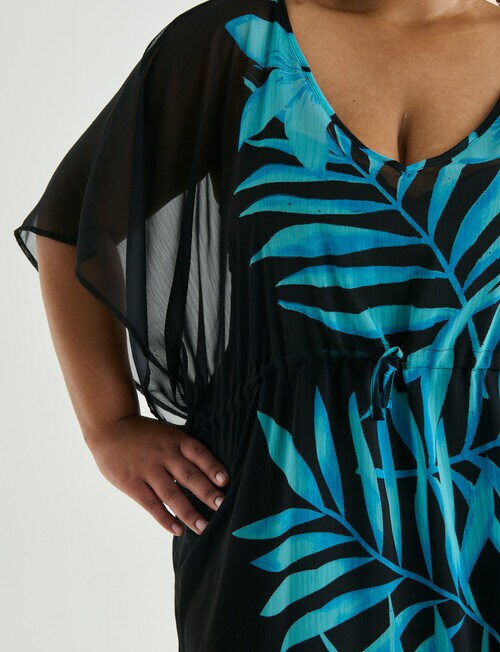 Zest Resort Curve Bold Floral Kaftan, Blue - Womens Red Dot