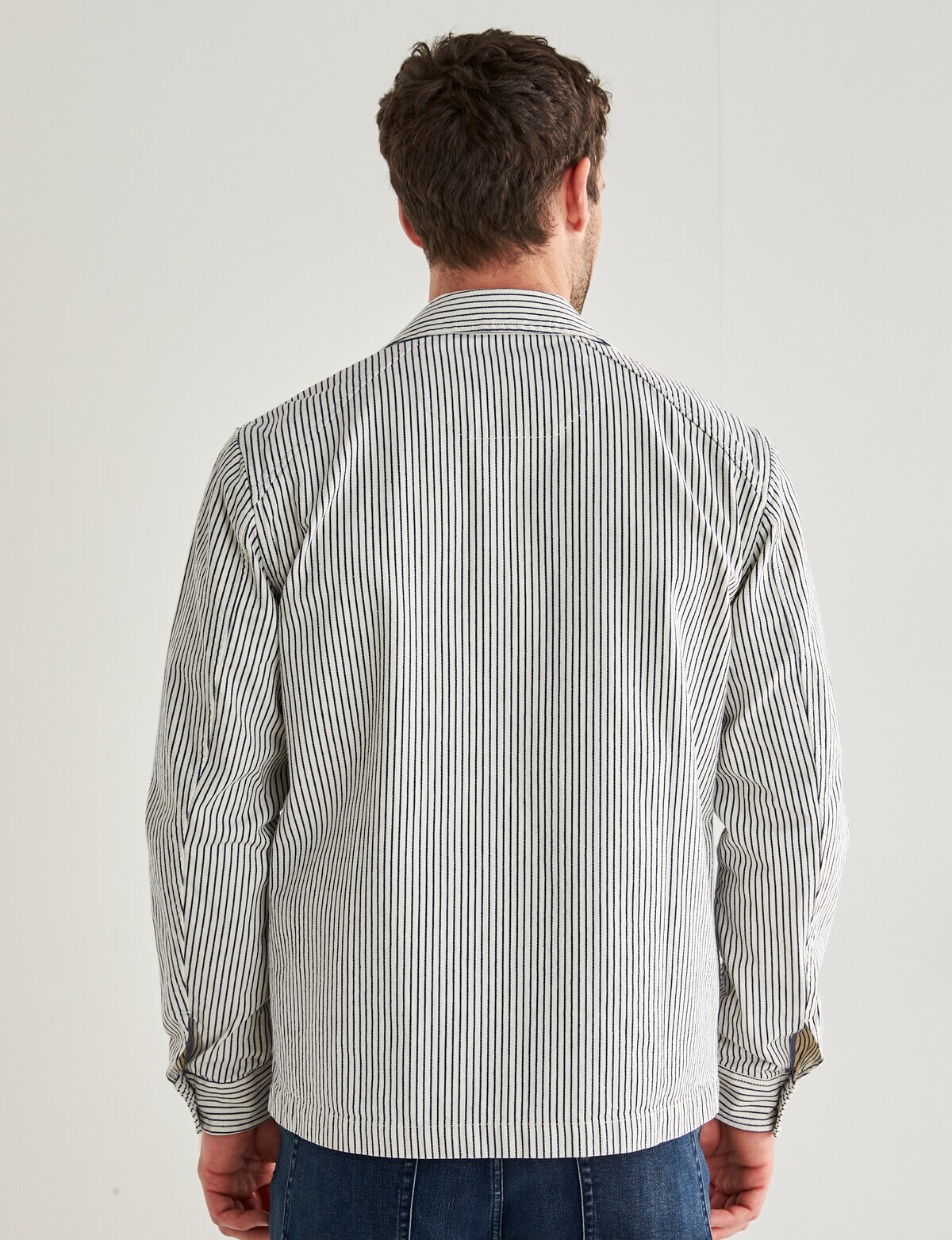 Gasoline Railway Stripe Jacket, White - Mens Red Dot