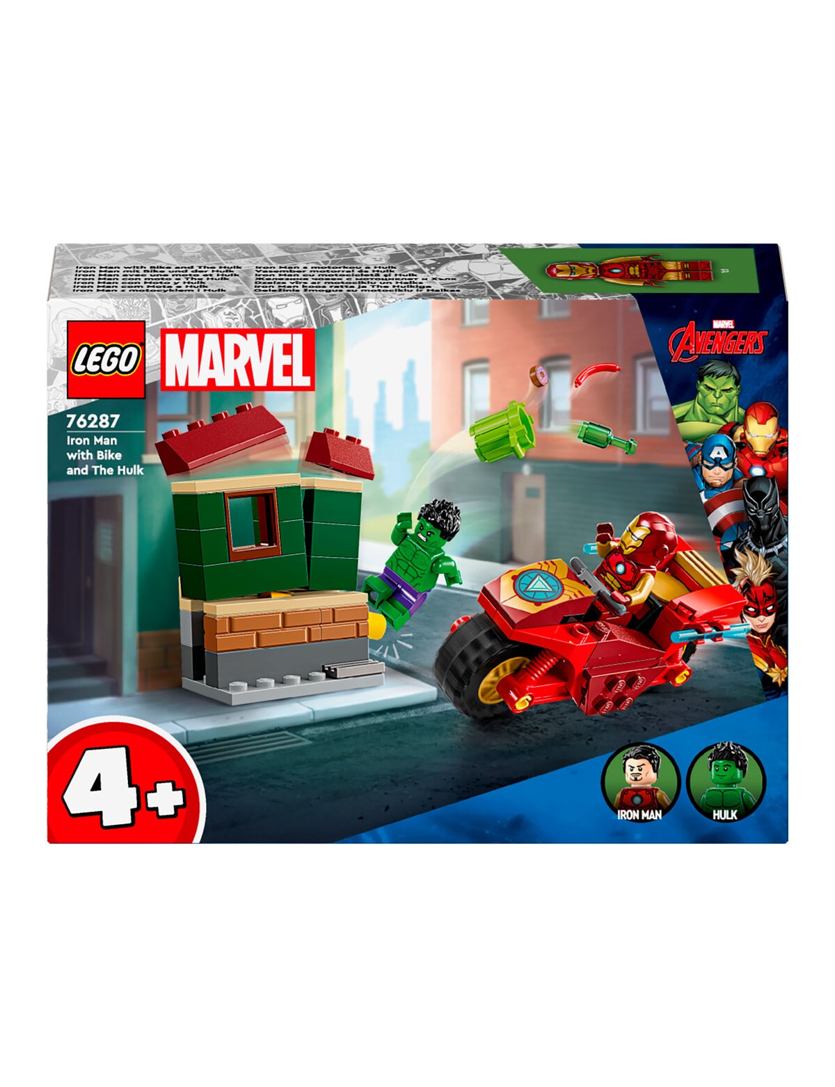 LEGO Superheroes Marvel Iron Man with Bike and The Hulk, 76287 - Lego & Construction