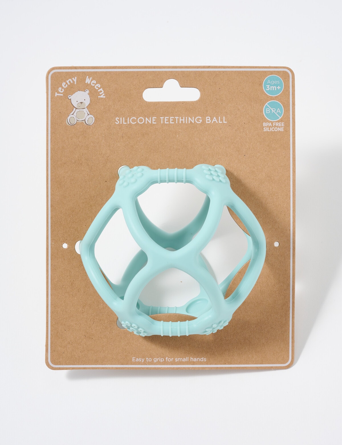 Teeny Weeny Silicone Teether Ball, Aqua - Nursery Toys & Play