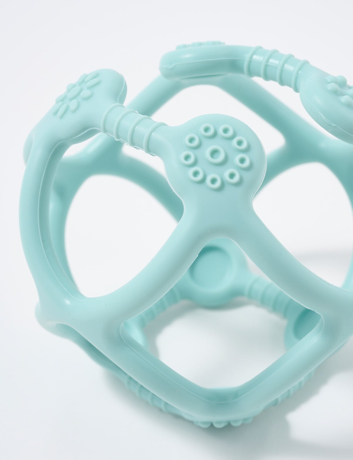 Teeny Weeny Silicone Teether Ball, Aqua - Nursery Toys & Play