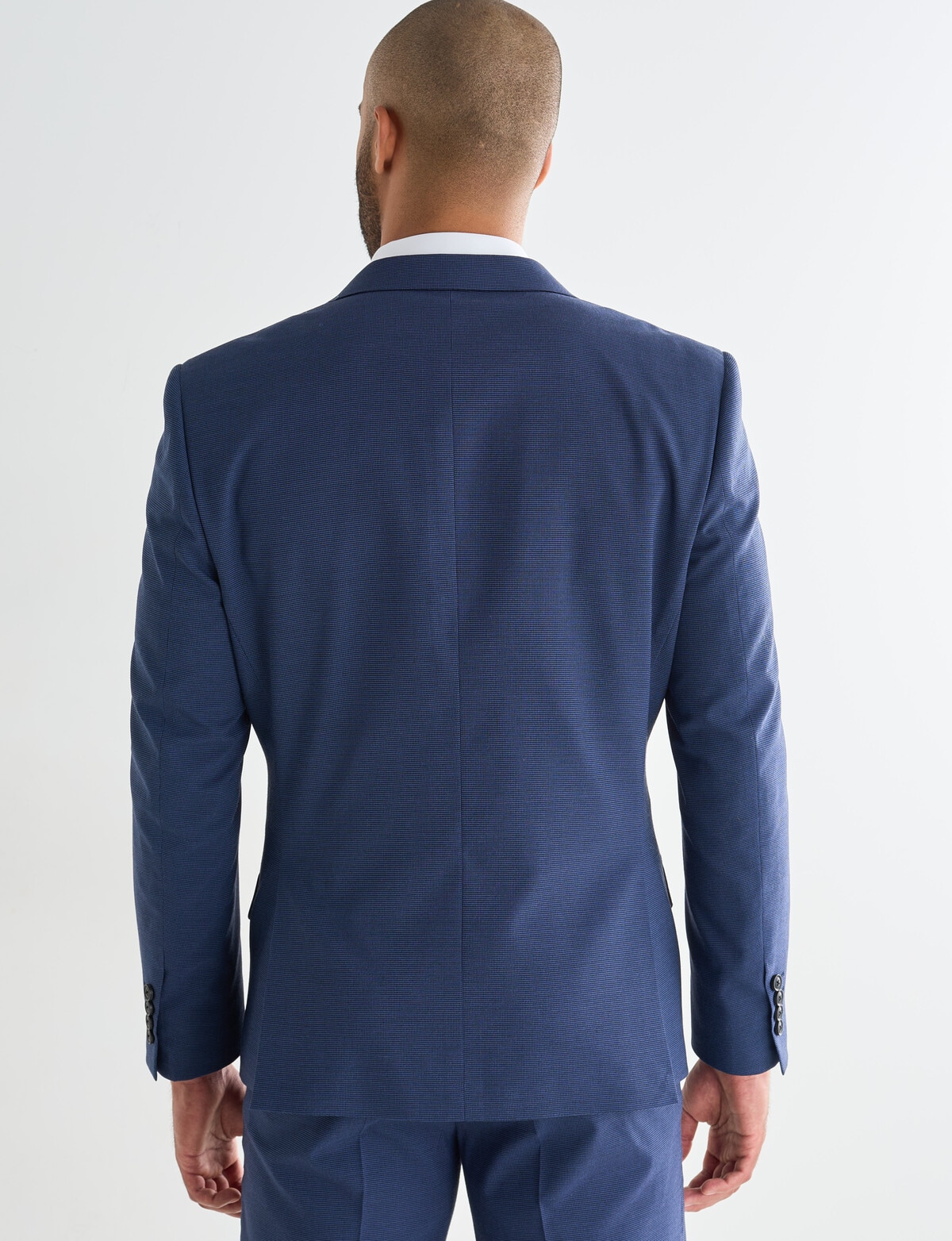 Laidlaw + Leeds Mini Houndstooth Tailored Jacket, Navy - Suit Jackets ...
