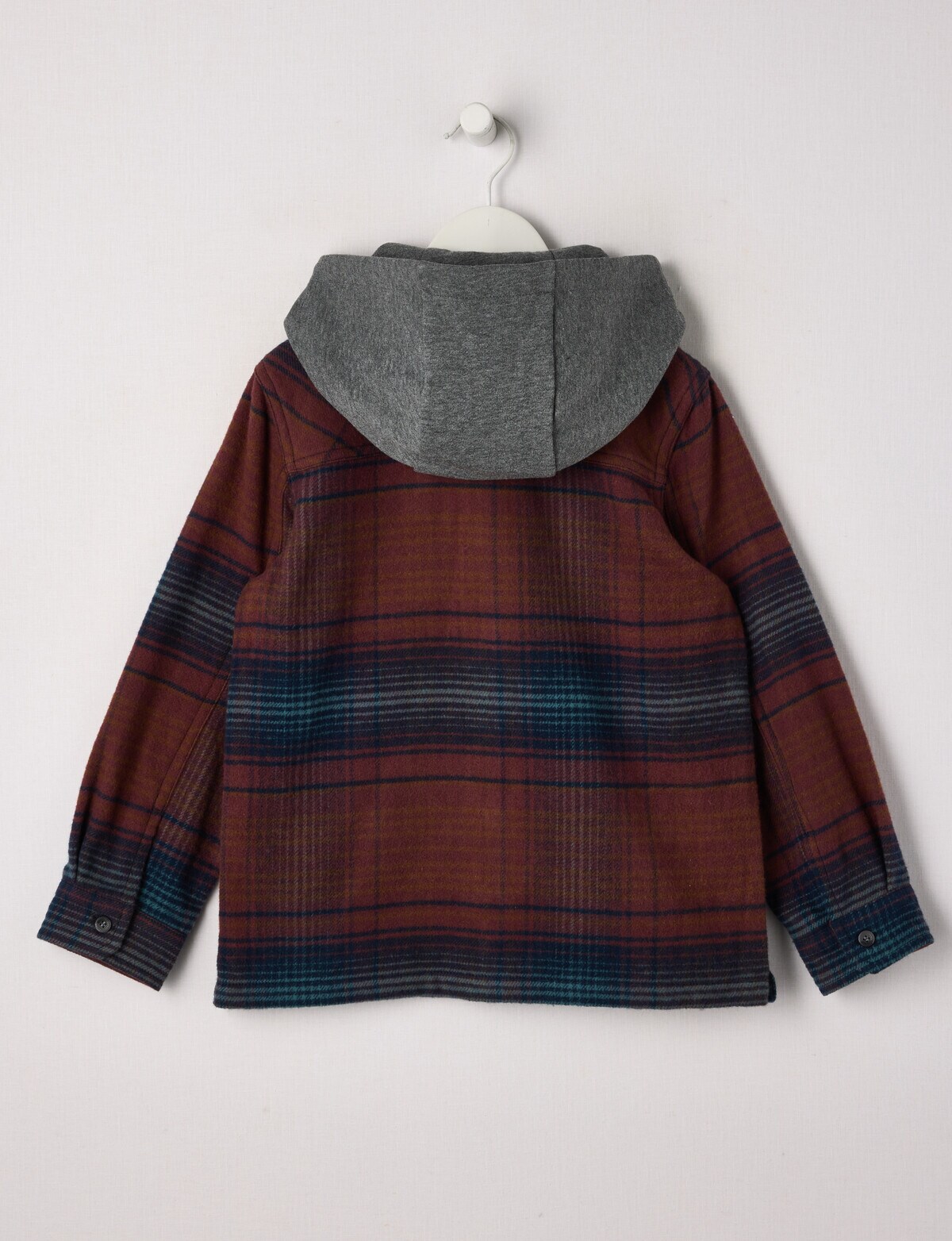Mac & Ellie Long Sleeve Hooded Check Shirt, Rust - T-Shirts & Shirts
