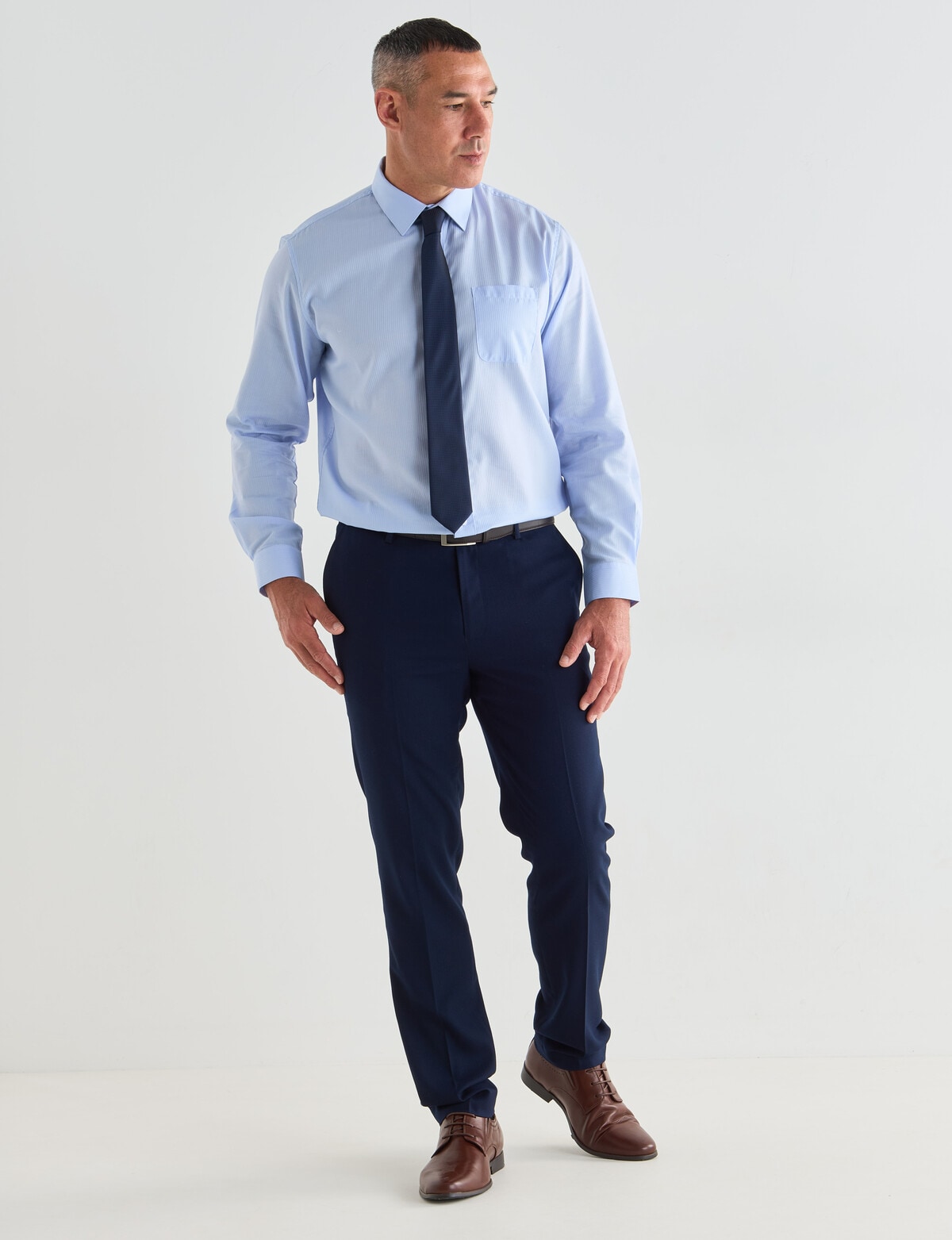 Chisel New Herringbone Long Sleeve Shirt, Light Blue - Formal Shirts