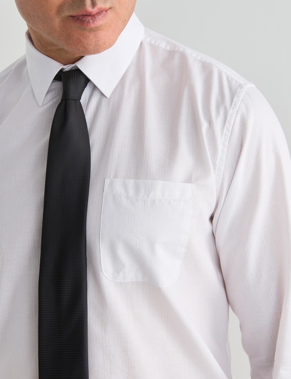 Chisel New Textured Long Sleeve Shirt, White - Formal Shirts