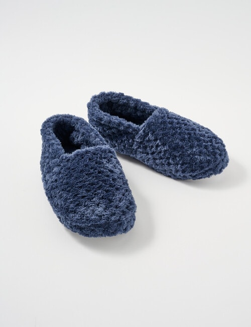 Whistle Sleep Basket Weave Luxe Slipper, Graphite - Slippers