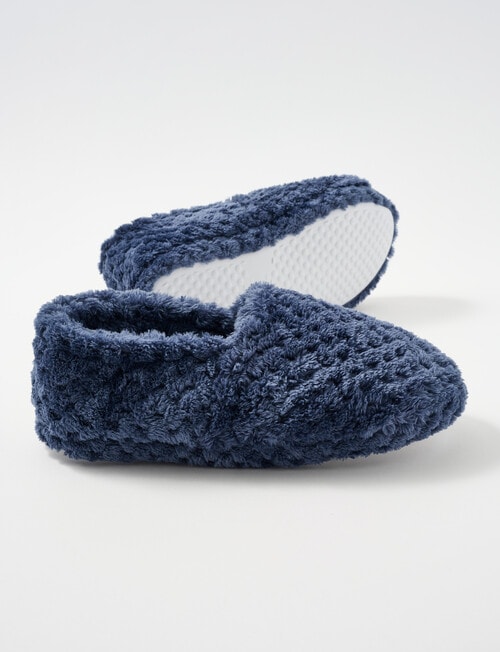 Whistle Sleep Basket Weave Luxe Slipper, Graphite - Slippers