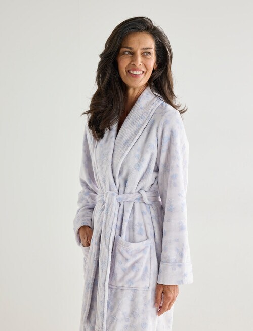 Ruby & Bloom Floral Robe, Blue - Robes