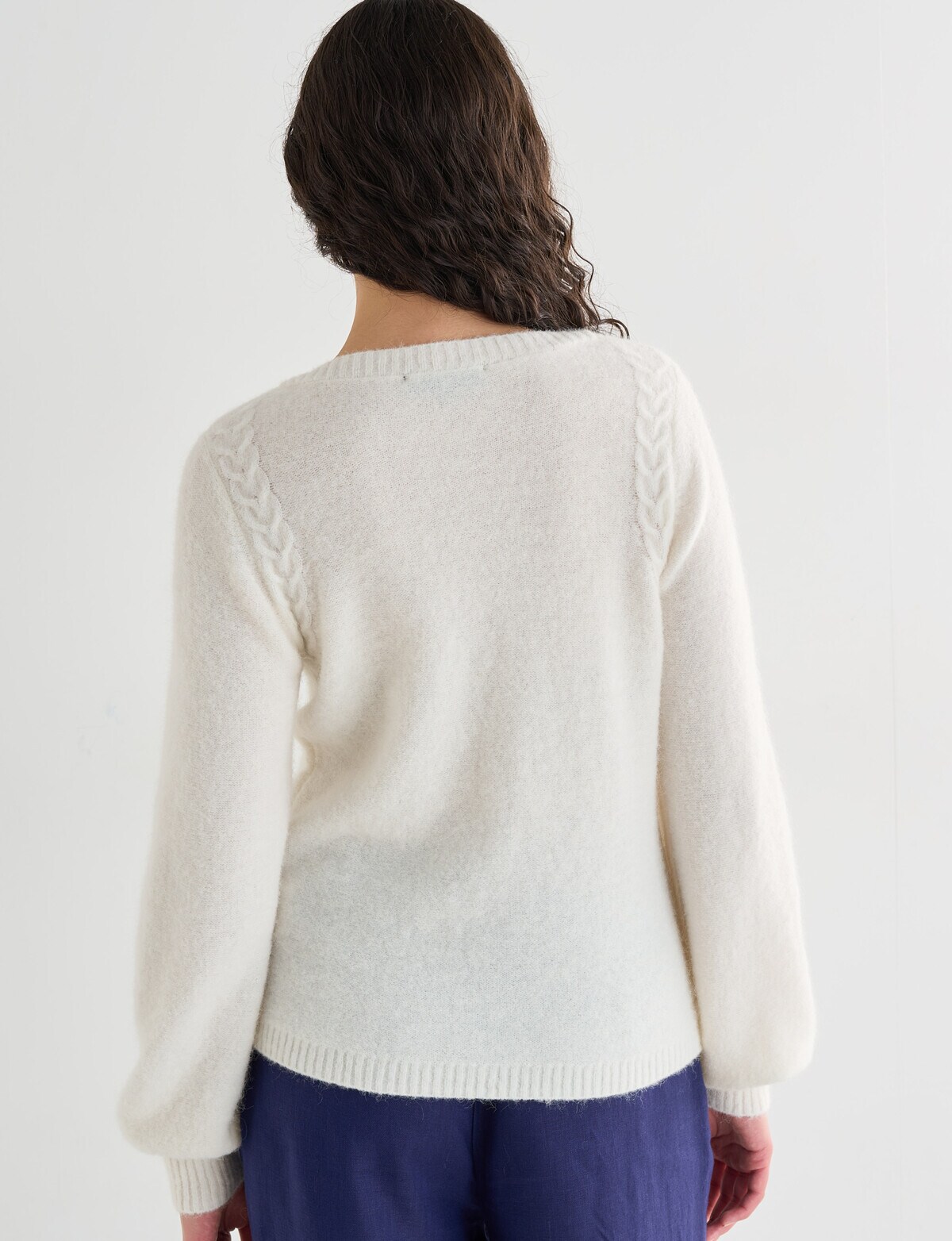 State of play Jack Alpaca Blend Sweater, Ivory - Knitwear