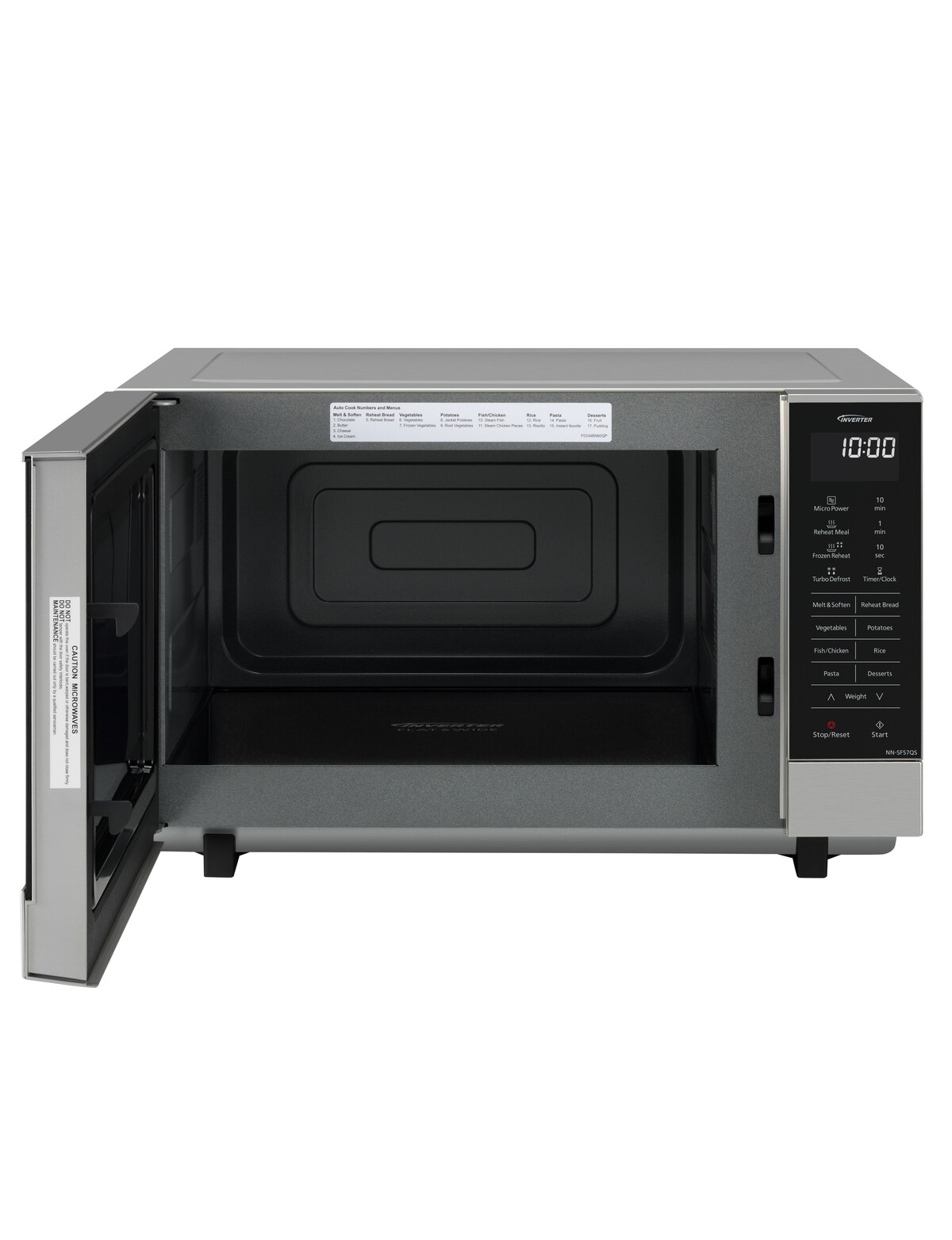 Panasonic 27L Flatbed Inverter Microwave, Silver, NN-SF57QSQPQ ...